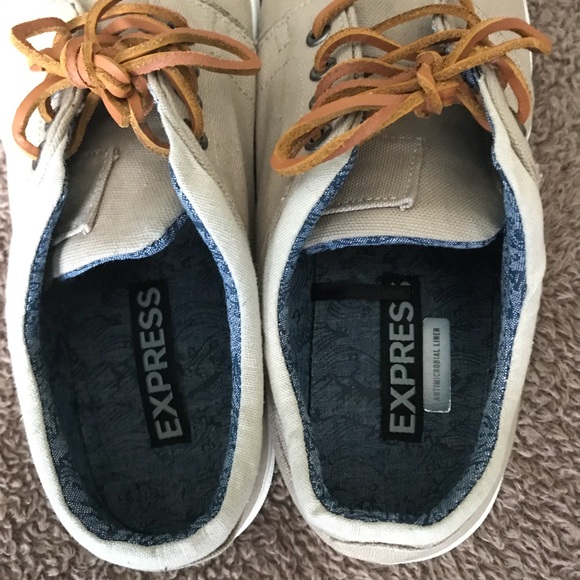 Express | Shoes | Express Leather Laced Canvas Shoes | Poshmark